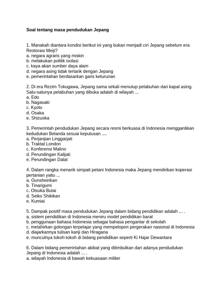 Masa Pendudukan Jepang di Indonesia | PDF