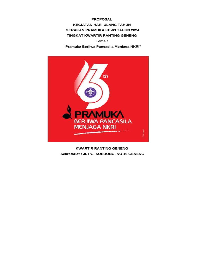 Proposal Kemah & SK Panitia 2024 | PDF