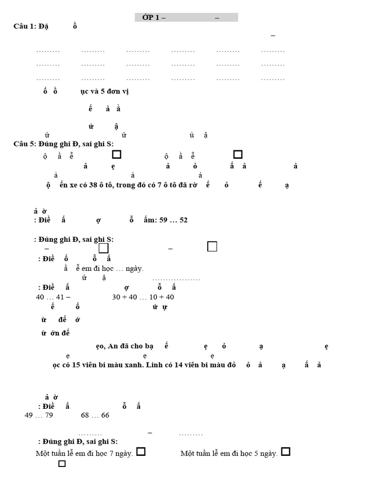 KIỂM TRA TOÁN 1 - HK2 - 2023-2024 | PDF