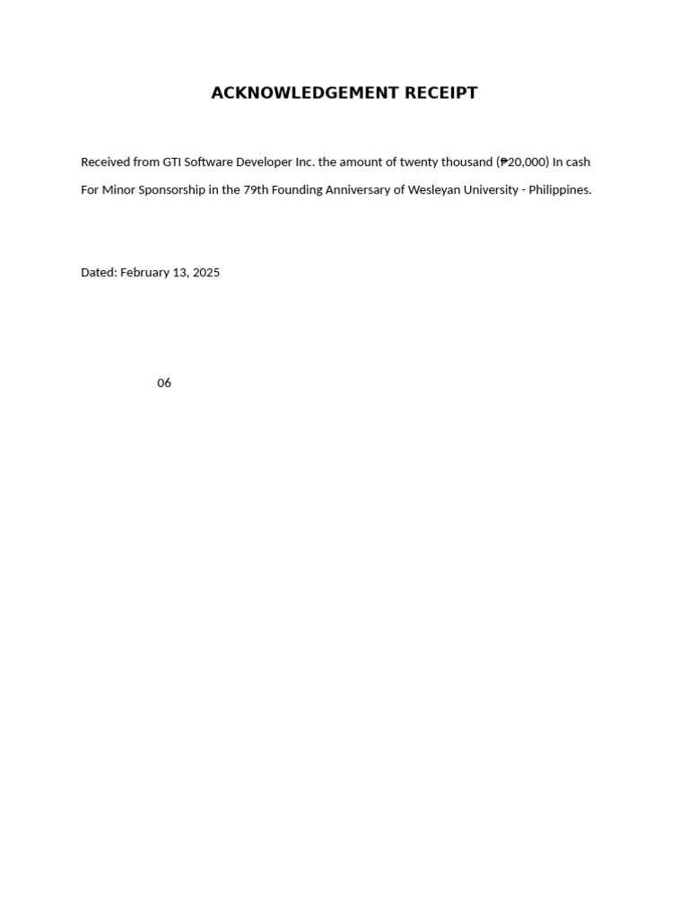 Acknowledgement Receipt | PDF
