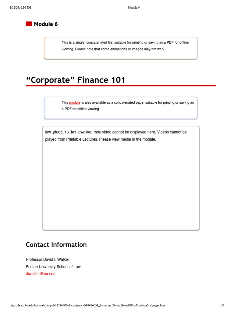 Module 6 - Corporate Finance | PDF | Equity (Finance) | Bonds (Finance)
