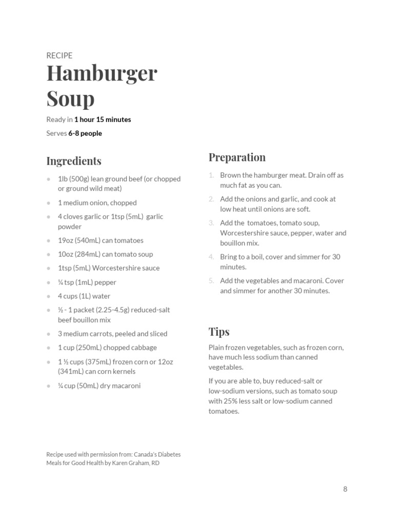 Hamburger Soup | PDF