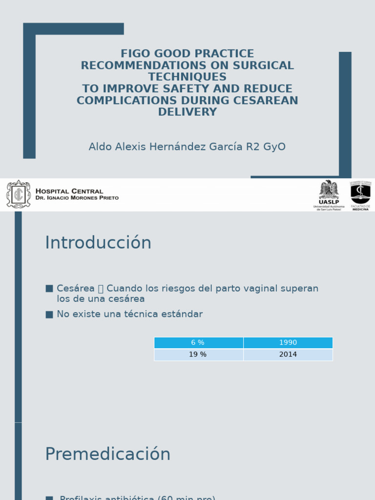 Figo Good Practice Recommendations On Surgical Techniques To Improve Safety and Reduce ...