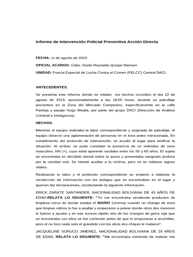 informe policial oficio | PDF