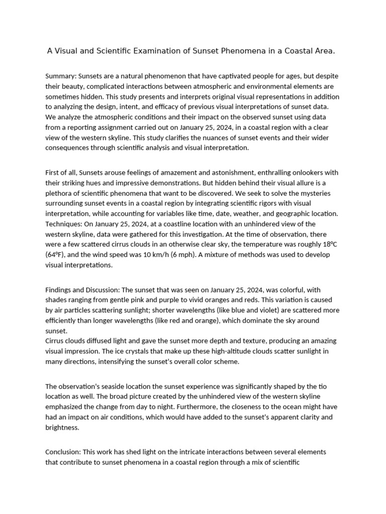 Visual Assignment Bhavuk Lnu | PDF | Sunset | Cloud