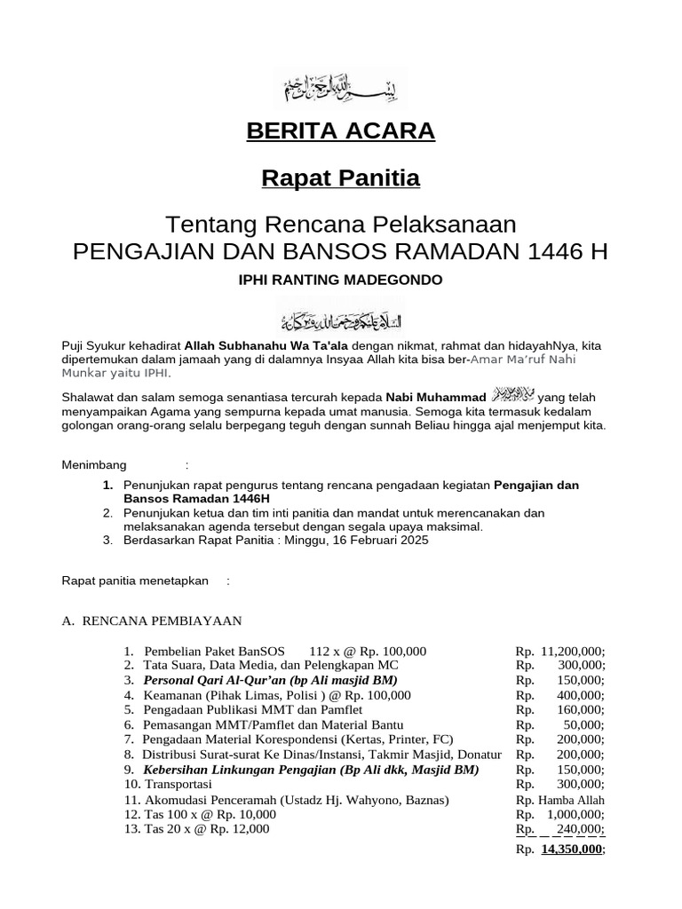 Ba Rapat Panitia | PDF