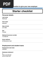 Starter Checklist - Guidance - GOV - Uk | PDF