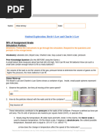PhET Gas Laws Intro | PDF | Gases | Temperature