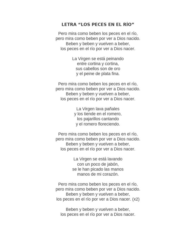 Letra Los Peces en El Rio | PDF