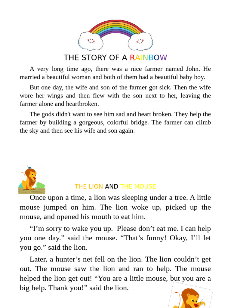 The Story of the Rainbow and Fables | PDF