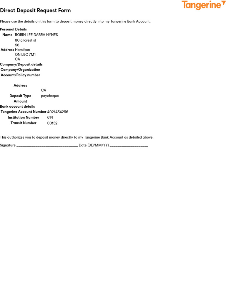 Forms - Tangerine | PDF