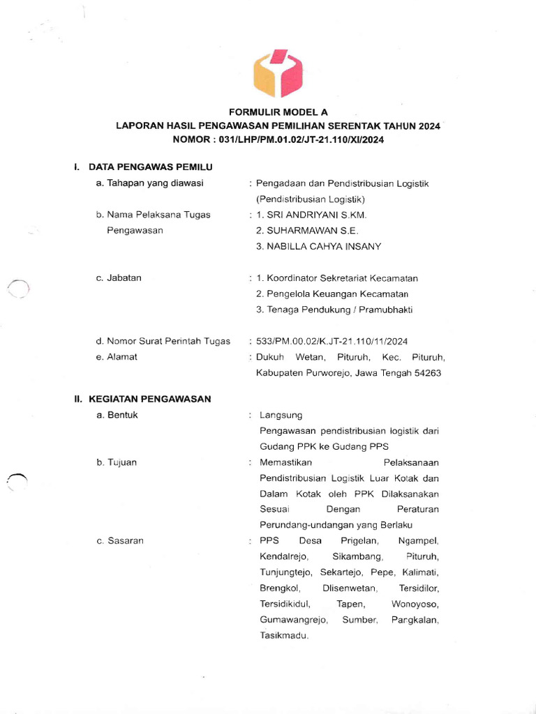 Formulir Model A Nomor 031 | PDF