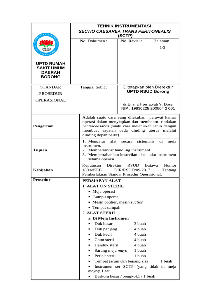 Standar Prosedur Operasional SCTP | PDF