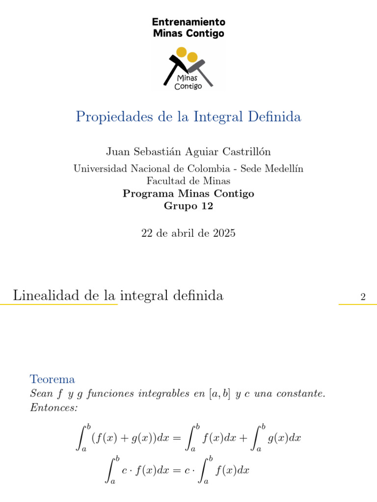 3 Propiedades de La Integral Definida | PDF | Integral | Análisis matemático