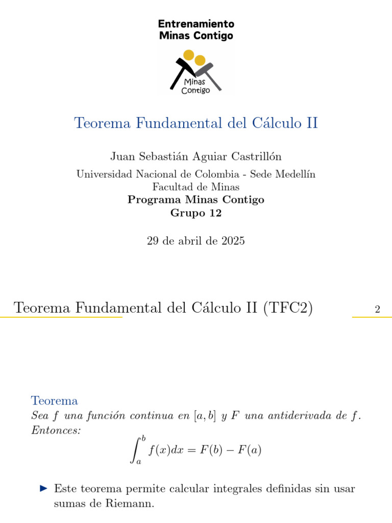 Teorema Fundamental del Cálculo II | PDF | Integral | Cálculo