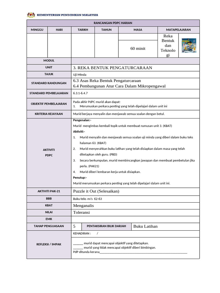 RPH RBT T5 SK V2 (Minggu 33) | PDF