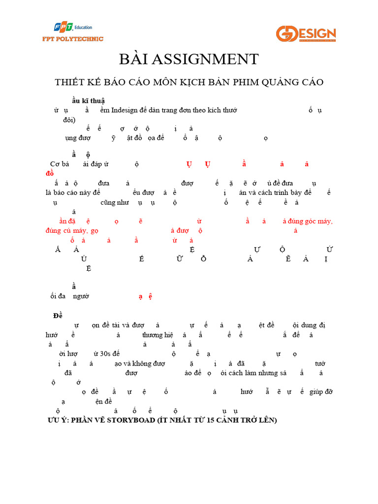 MUL223 - Kich ban phim quảng cáo - Assignment | PDF