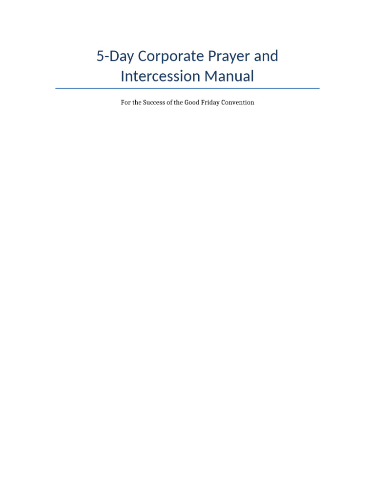 5-Day Prayer Manual Good Friday Convention | PDF | Prayer | Jesus