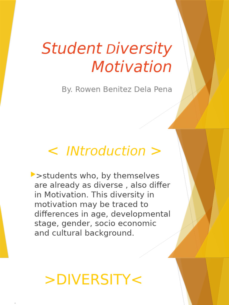 Student Diversity Motivation | PDF