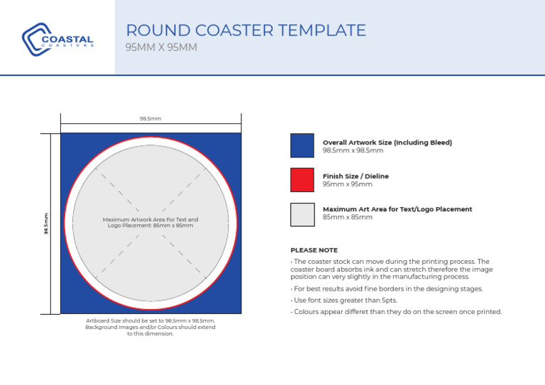 Coastal Coasters Template ROUND COASTER | PDF