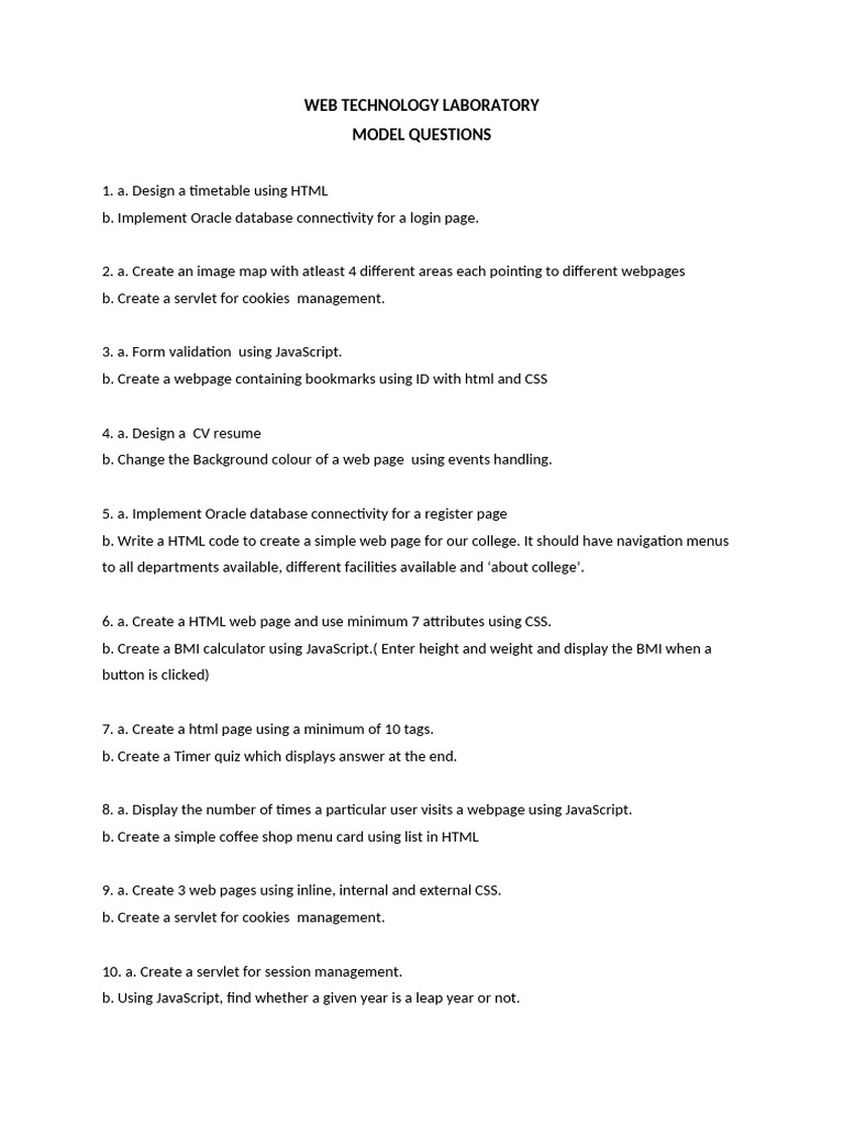 Web Technology Laboratory | PDF