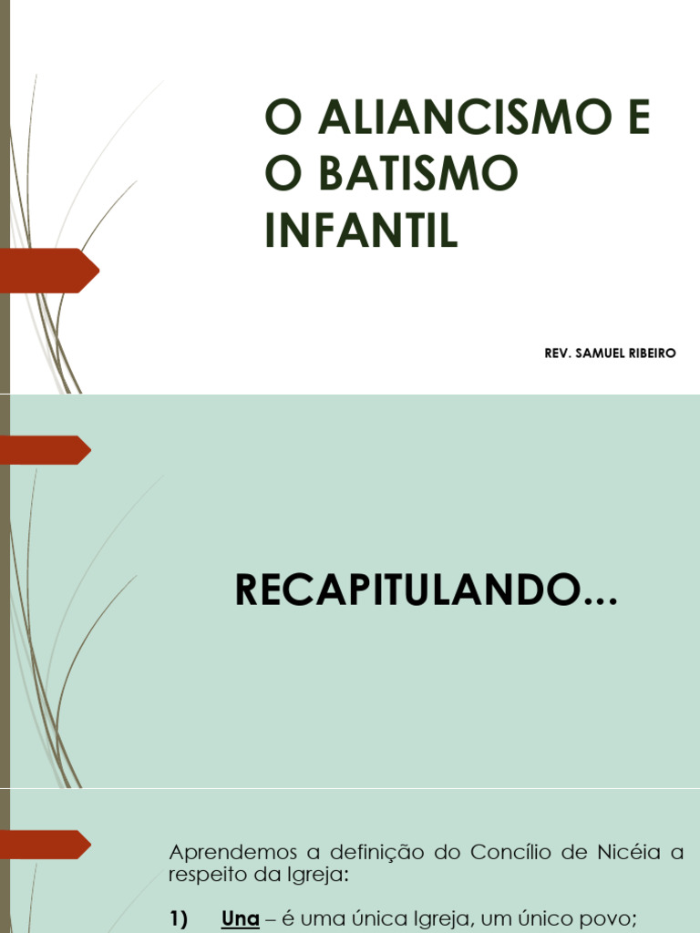 O ALIANCISMO E O BATISMO INFANTIL | PDF | Batismo | Igreja cristã