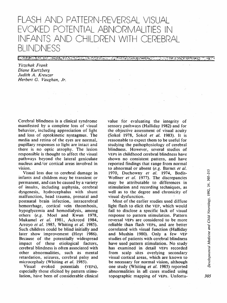 Flash and Pattern-Reversal Visual | PDF | Visual Impairment | Vision