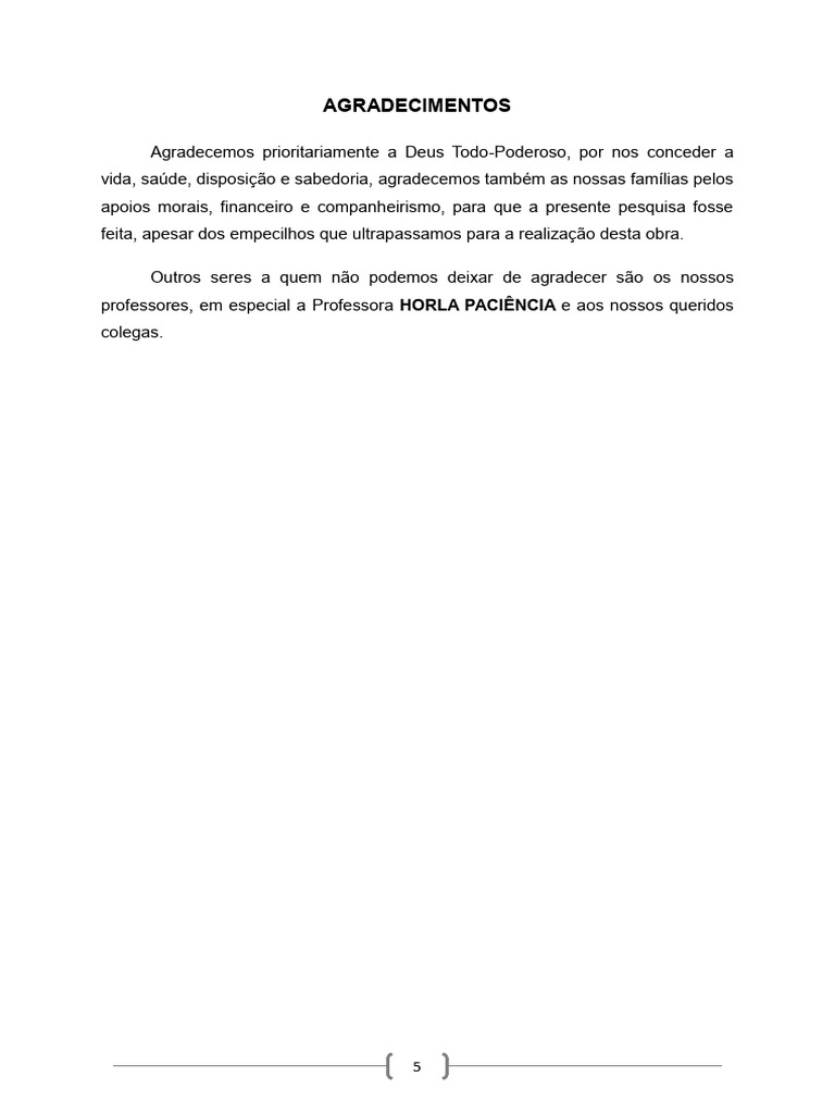 Agradecimentos - 1º Grupo | PDF