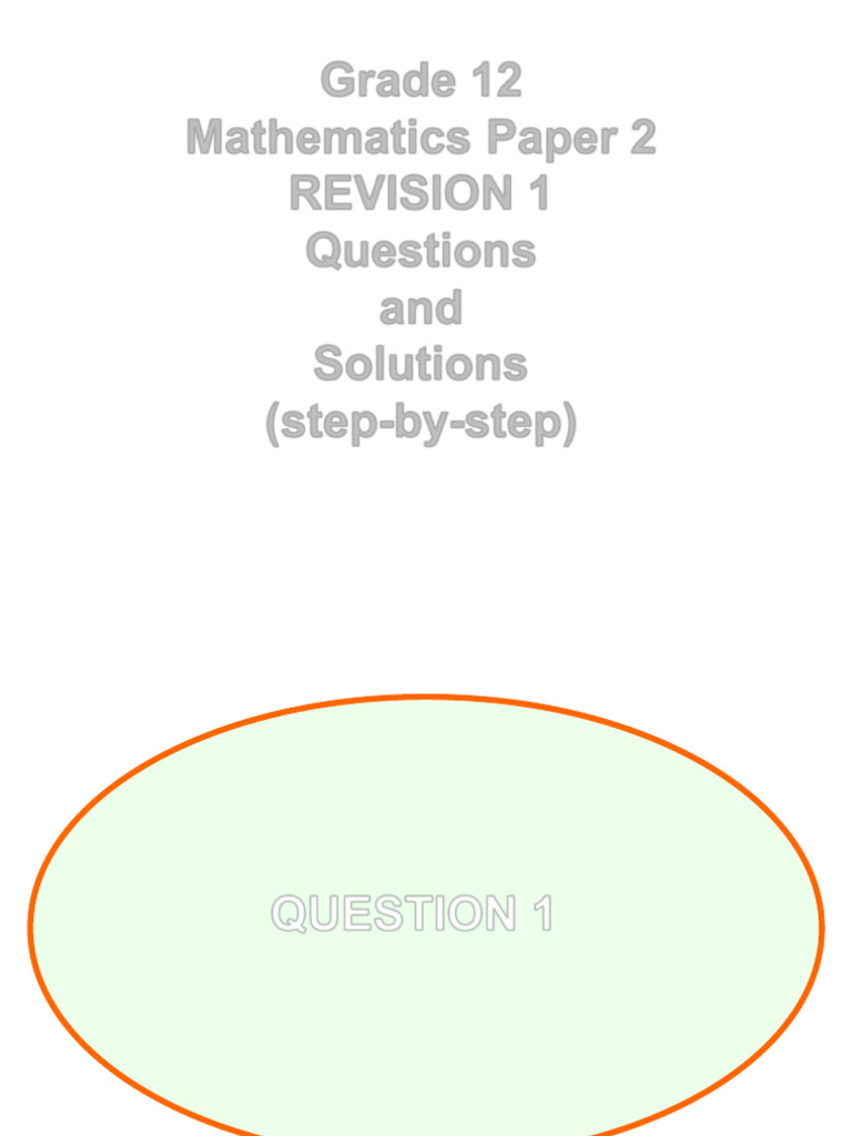 Grade 12 Maths Revision: Questions & Solutions | PDF | Quartile ...