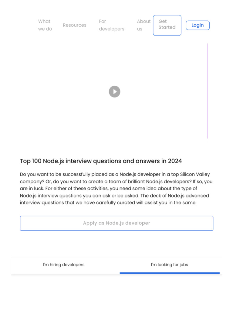 100 Node - Js Interview Questions and Answers For 2024 - Turing | PDF ...