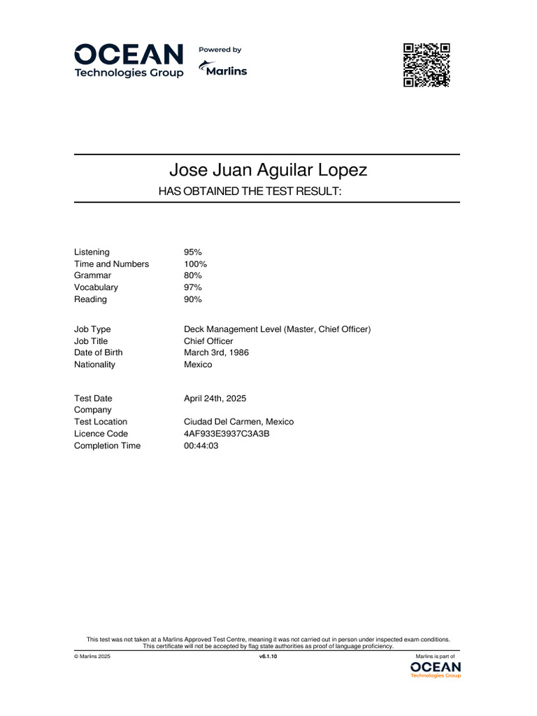 Marlins Test Jose Juan | PDF