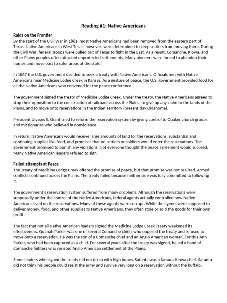 1-Native Americans | PDF | Native Americans In The United States | Comanche