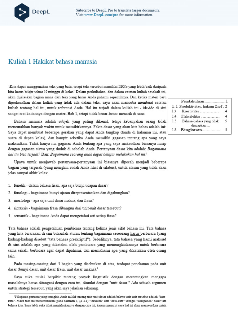 Memahami Hakikat Bahasa Manusia | PDF