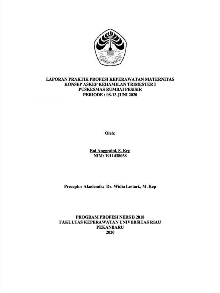PDF LP Konsep Askep Kehamilan Trimester 1 Eni Anggraini Compress | PDF ...