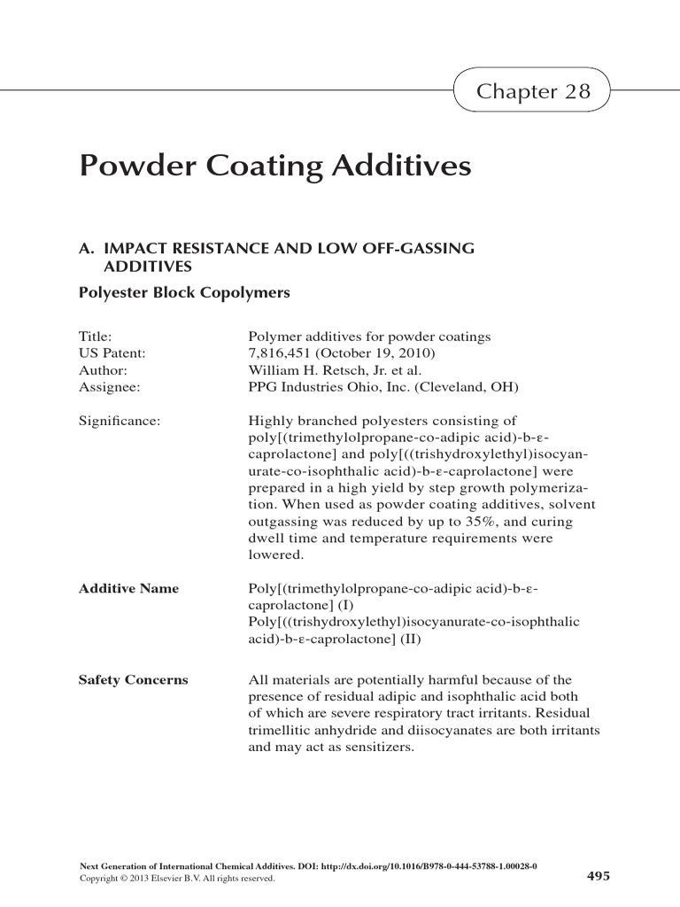 Powder Coating Additives Overview | PDF | Polyester | Amine