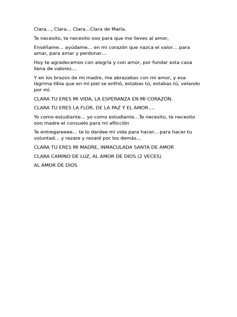 Clara: Madre de Amor y Esperanza | PDF