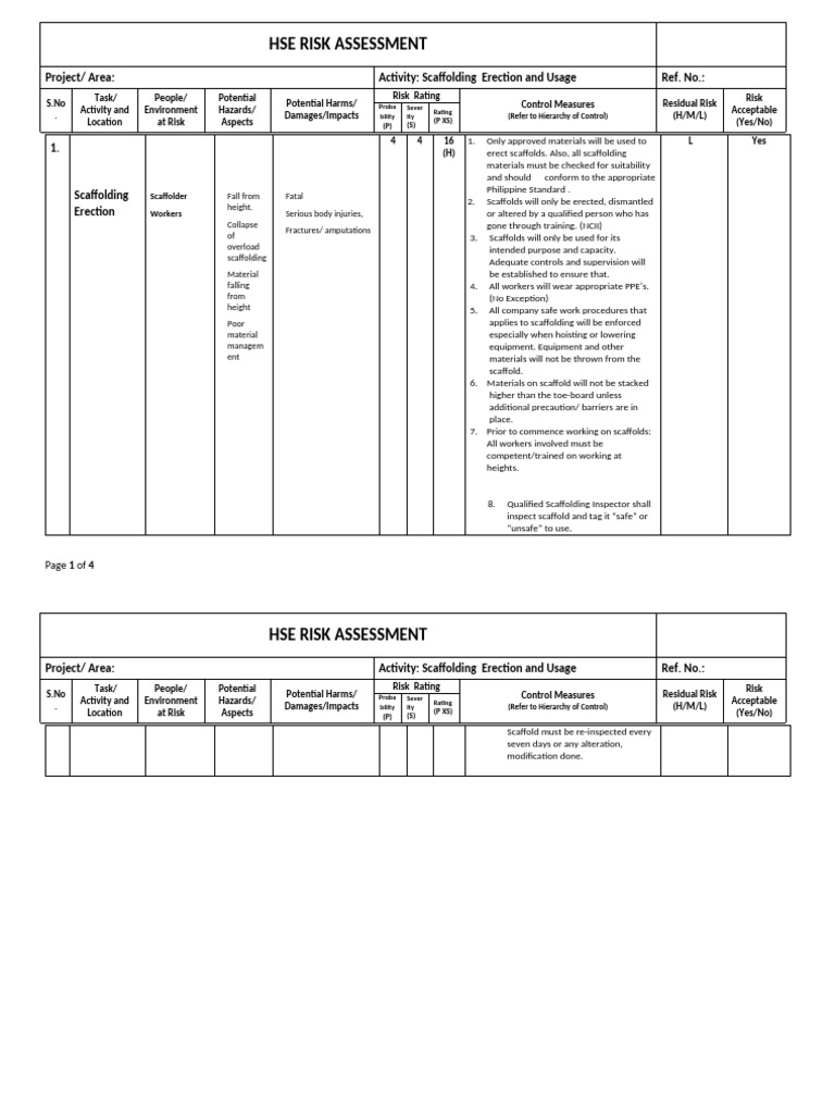 RA Scaffolding Erection and Usage. | PDF | Risk | Scaffolding