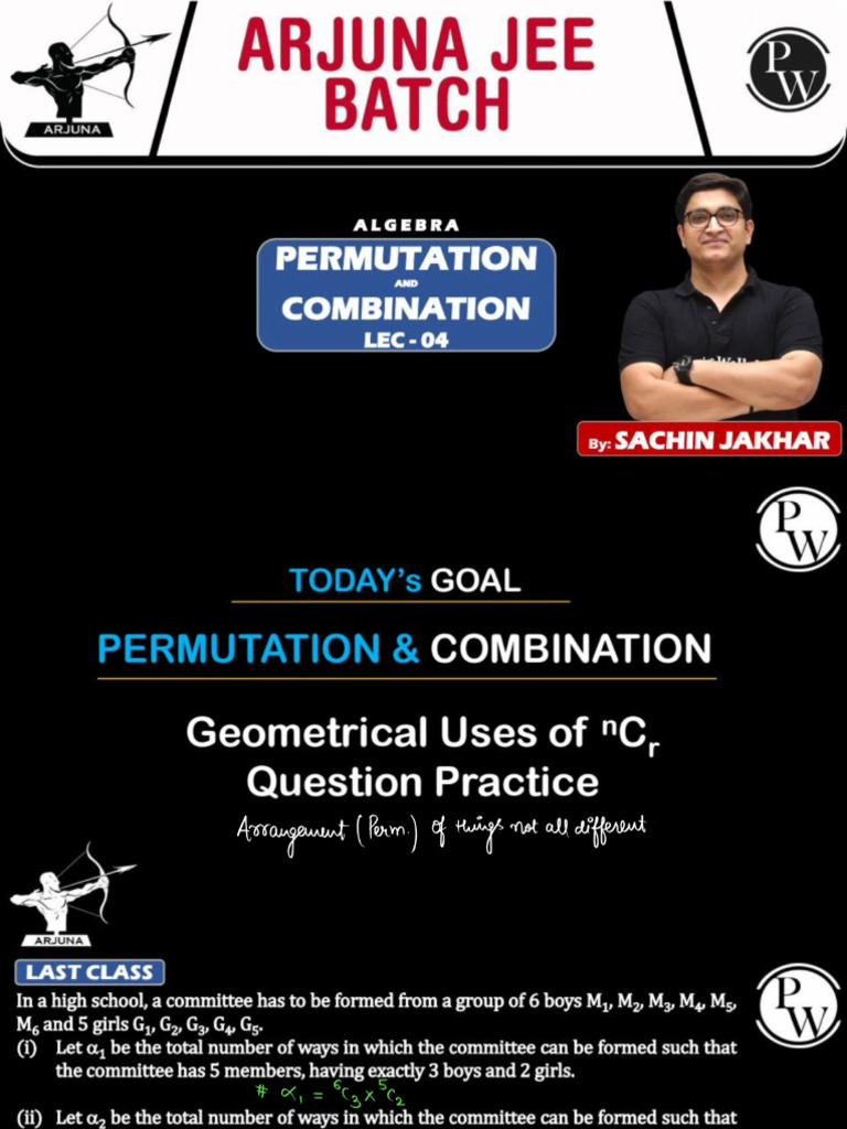 Permutations & Combination 04 - Class Notes | PDF