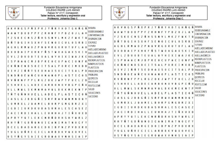 13 Clase 8º Sopa de Letras La Contaminación de Las Aguas | PDF