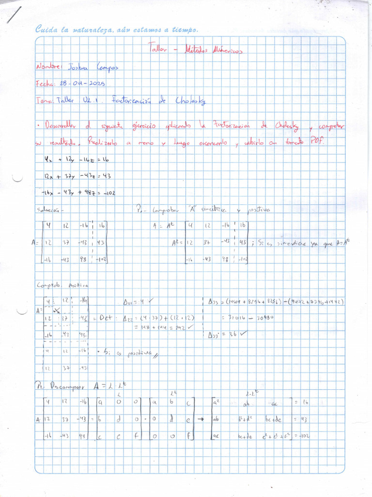 Taller 1 Fact Cholesky Pdf