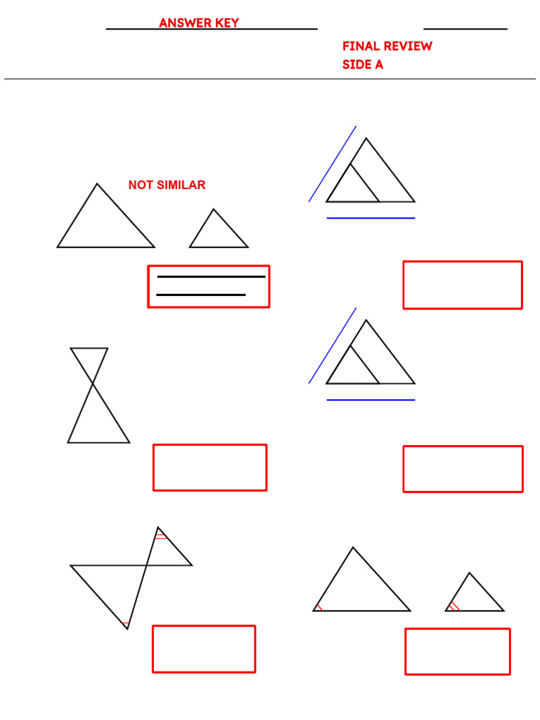 Similar Triangles Final Review Answers | PDF
