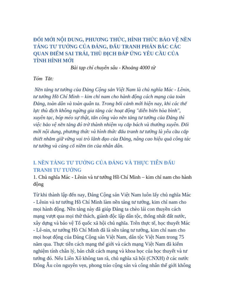 Tap Chi Bao Ve Tu Tuong Dang 1 | PDF