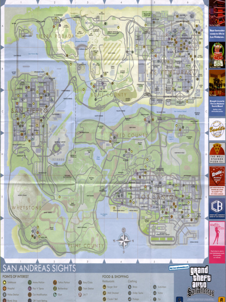 Grand Theft Auto - San Andreas - Map - PC | PDF