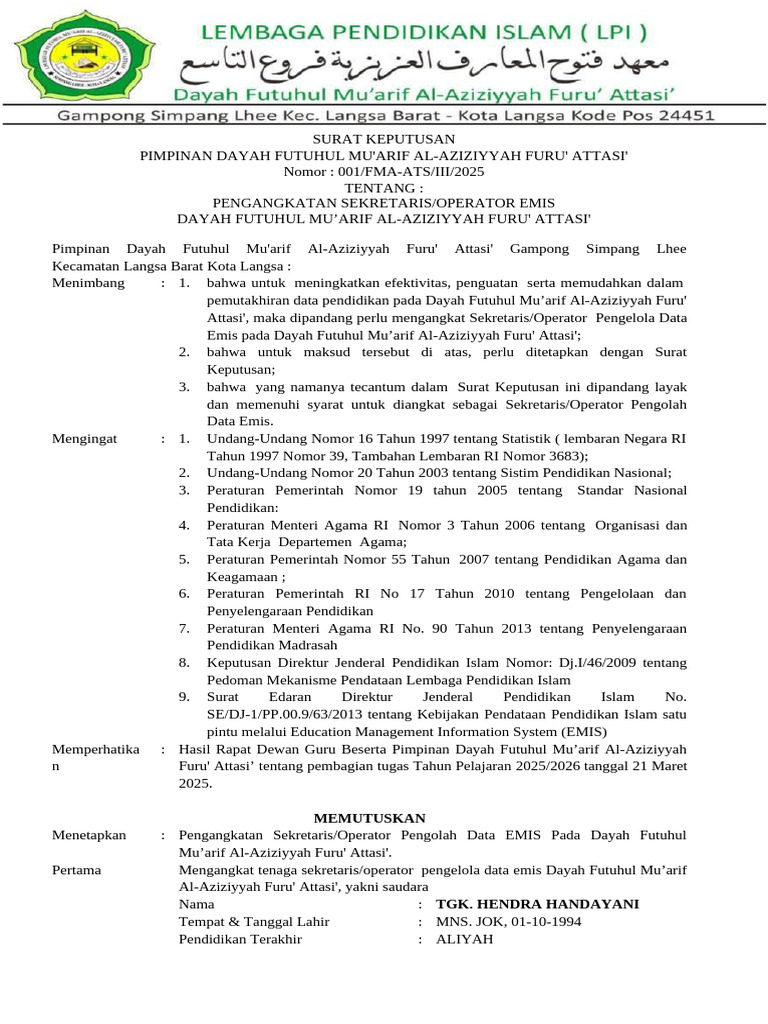 SK Op. Fma Attasi' | PDF