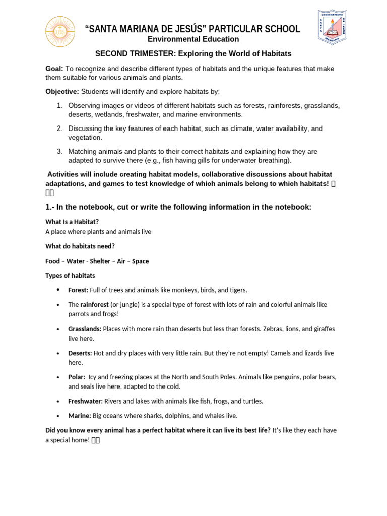4th Grade Environmental Projects Week 1 | PDF