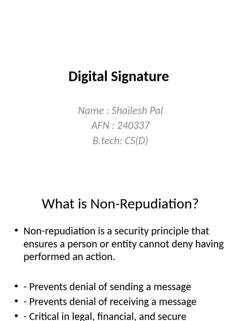 Non Repudiation in Cybersecurity | PDF