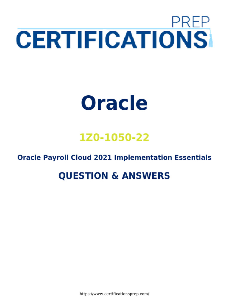 Question Answer Bank For Payroll 1Z0-1050-22 | PDF | Payroll | Parameter (Computer Programming)