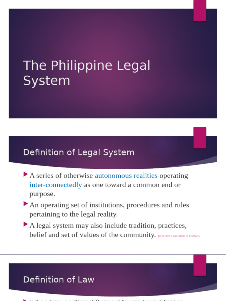 Overview of the Philippine Legal System | PDF | Common Law | Jurisprudence