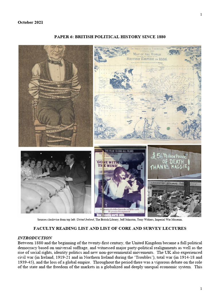 Paper_6_reading_list_2021-22 | PDF | United Kingdom | Knowledge