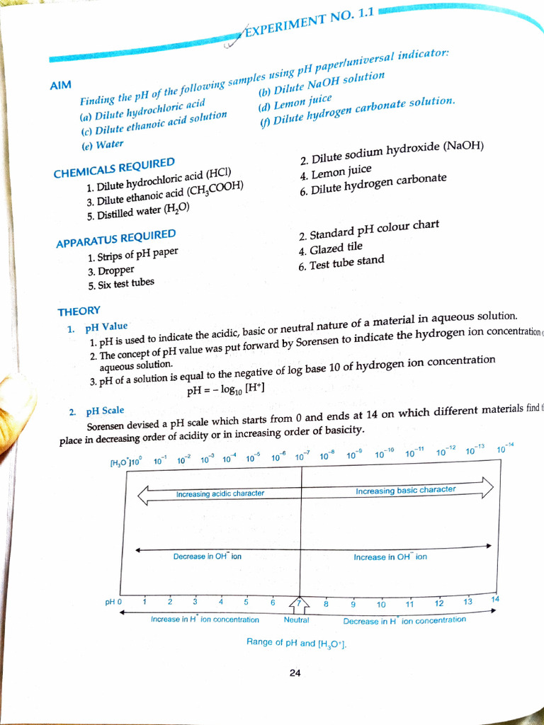 Chemistry Practical Class 10th | PDF | Ph | Acid